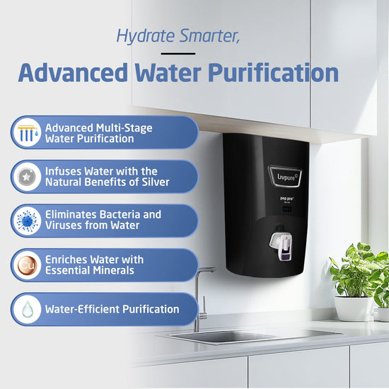LIVPURE LIV-PEP-PRO-PLUS+ 7 L RO + UV + UF Water Purifier (Black) – Livpure